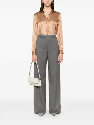 BLANCA VITA Satin Shirt - Brown