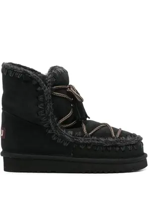 Mou Calf Suede Shearling Lined Ankle Boots
