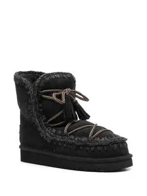 Mou Calf Suede Shearling Lined Ankle Boots