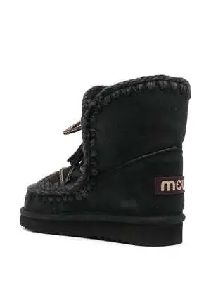 Mou Calf Suede Shearling Lined Ankle Boots