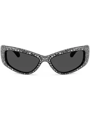 SWAROVSKI Crystal-embellished Rectangle Sunglasses - Black