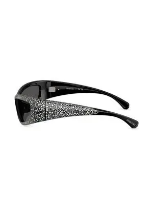 SWAROVSKI Crystal-embellished Rectangle Sunglasses - Black