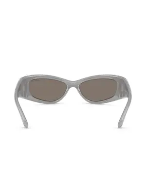 SWAROVSKI Crystal Embellished Rectangle Sunglasses - Grey