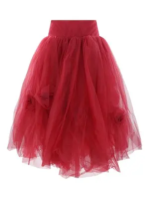 MOLLY GODDARD Floral-appliqué Skirt