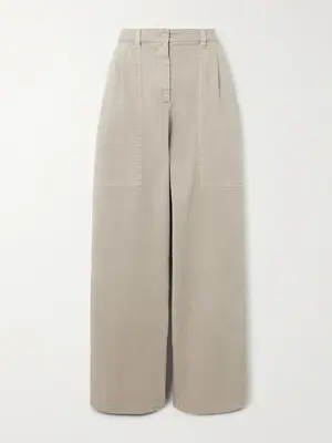 Brunello Cucinelli Cotton-twill Wide Leg Pants