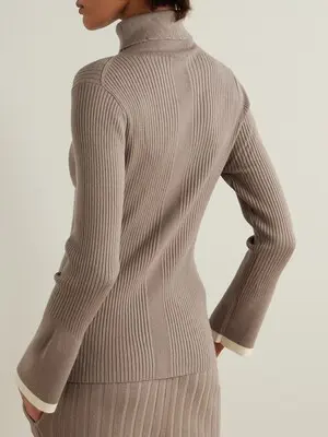 Varley Ravena Ribbed-knit Turtleneck Top