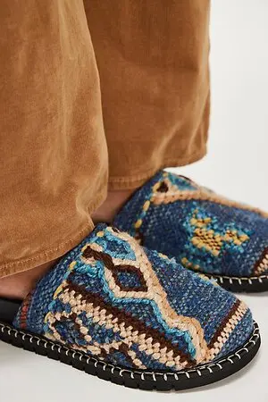 Free People Magic Carpet Mules - Blue Combo