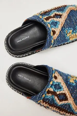 Free People Magic Carpet Mules - Blue Combo