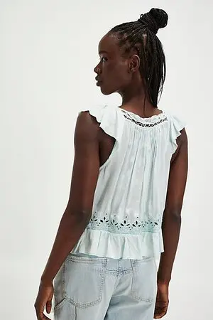 Free People Sensual Cassidy Cutwork Top