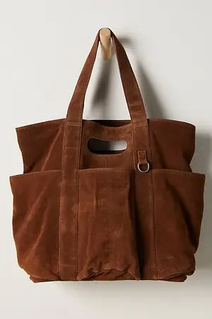 Free People Suede Caravan Tote Bag - Espresso