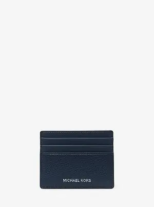 Michael Kors Cooper Pebbled Leather Tall Card Case - Blue