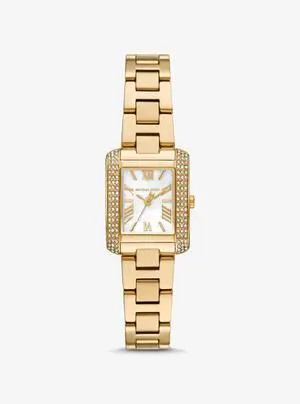 Michael Kors Mini Emery Pavé -tone Watch In By - Gold