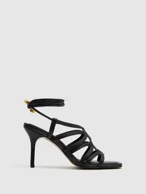 REISS Kiera Strappy Heeled Sandals - Black