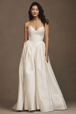 Watters Willow Ember Strapless Dupioni Wedding Gown