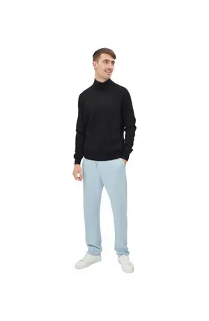 Gobi Cashmere Essential Mock Neck Cashmere Sweater Black