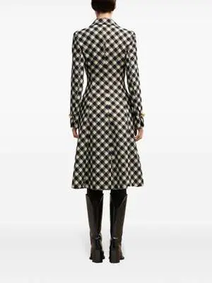 AMI Paris Check-pattern Fitted Coat