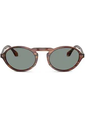 Giorgio Armani Logo-print Sunglasses - Brown