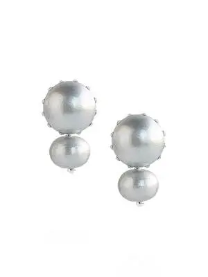 SAULÉ La Dolce Vita Livia 18k-gold-plated & Crystal Earrings - Cloudy Sky