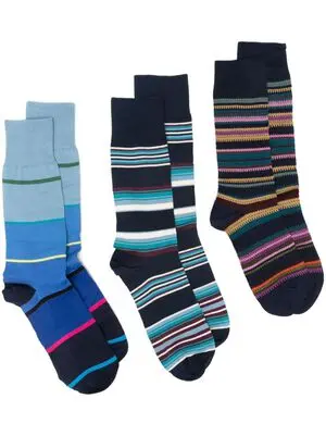 Paul Smith 3-pack Striped Ankle Socks