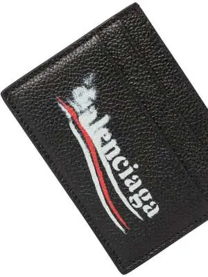 Balenciaga Leather Credit Card Case - Black