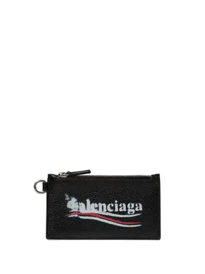 Balenciaga Leather Card Case - Black