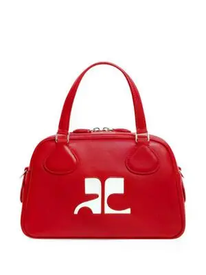 COURREGES Re-edition Leather Bowling Bag - Red