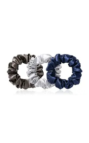 Slip Set Of Three Large Silk Scrunchies - Black