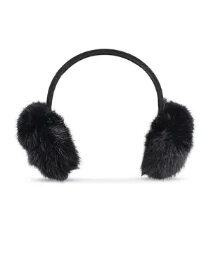 Surell Velvet & Faux Fur Earmuffs - Black