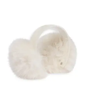 Surell Velvet & Faux Fur Earmuffs - Ivory/ivory