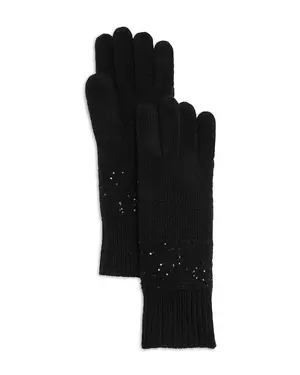 Echo Sequin Gloves - Black