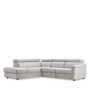 NICOLETTI Prato 3 Piece Power Reclining Fabric Sectional - Alce -light Grey