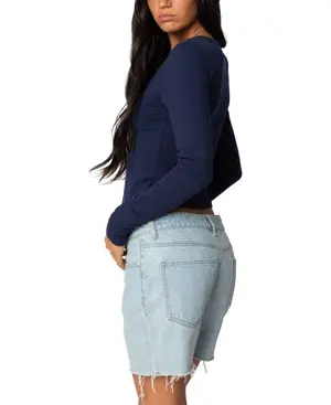 EDIKTED Leah Henley Top - Navy