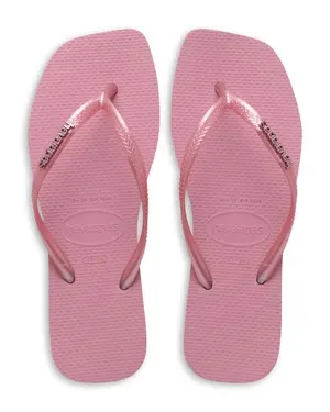 Havaianas Slim Square Flip Flop Sandals - Amaranth