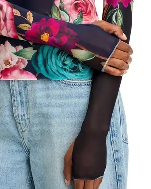 AFRM Zadie Mesh Floral Print Top