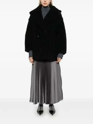 BLANCA VITA Chary Faux Shearling Coat - Black