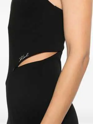 Karl Lagerfeld Asymmetric Jersey Midi Dress
