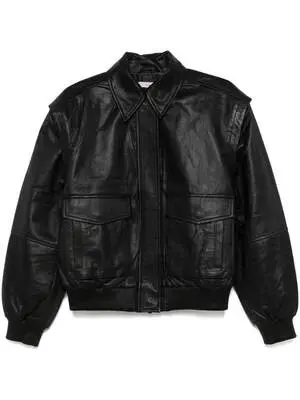 Remain Birger Christensen Leather Bomber Jacket