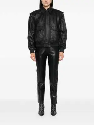 Remain Birger Christensen Leather Bomber Jacket