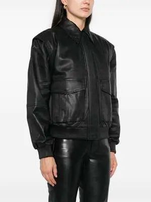 Remain Birger Christensen Leather Bomber Jacket