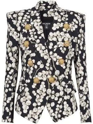 Balmain Printed Double-breasted Blazer