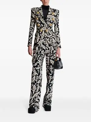Balmain Printed Double-breasted Blazer