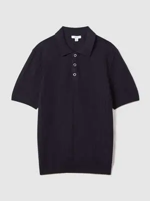 REISS Pascoe Textured Modal Blend Polo Shirt