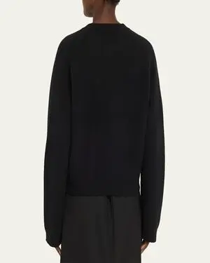 TOTEME Hammered Button Wool Cashmere Cardigan - Black