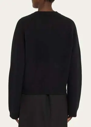 TOTEME Hammered Button Wool Cashmere Cardigan - Black
