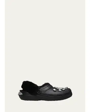 SIMONE ROCHA X CROCS Crystal Faux Fur Clogs - Black
