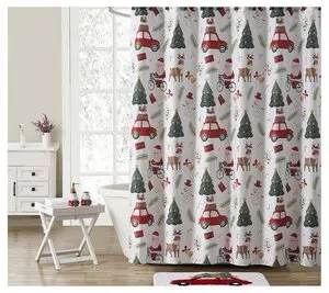 VCNY HOME 16-piece Santa Snowman Shower Curtain Bath Set - One-color