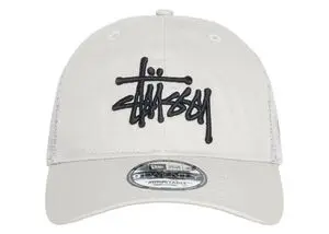 StüSsy New Era 9twenty Washed Basic Trucker - Stone | Editorialist