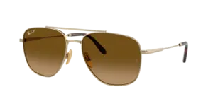 Ray-ban Aviator Sunglasses With Titanium Frame - Brown Gradient Polarized