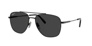 Ray-ban Aviator Sunglasses With Titanium Frame - Polarized Black
