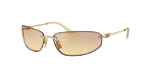 Miu Miu Silver Tone Sunglasses - Yellow Gradient Silver